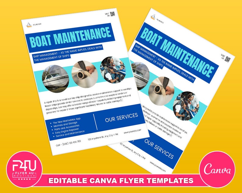 Boat Maintenance Flyer, DIY Canva Boat Maintenance Flyer Template 2022 ...