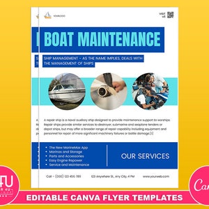 Boat Maintenance Flyer, DIY Canva Boat Maintenance Flyer Template 2022 ...