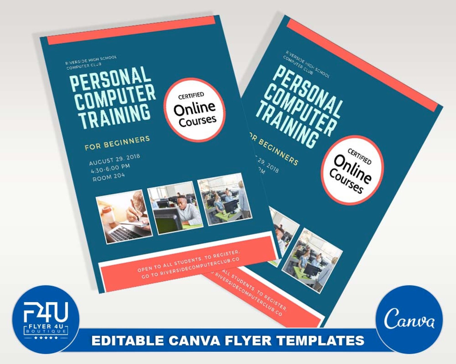 Personal Computer Training Flyer DIY Canva Personal Computer | Etsy