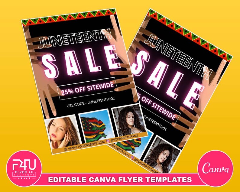 Juneteenth Sale Flyer, DIY Canva Juneteenth Sale Flyer Template ...