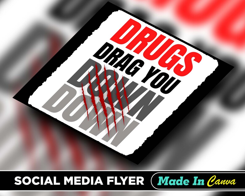 Anti Drug Flyer, DIY Canva Anti Drug Flyer Template 2022, Editable ...