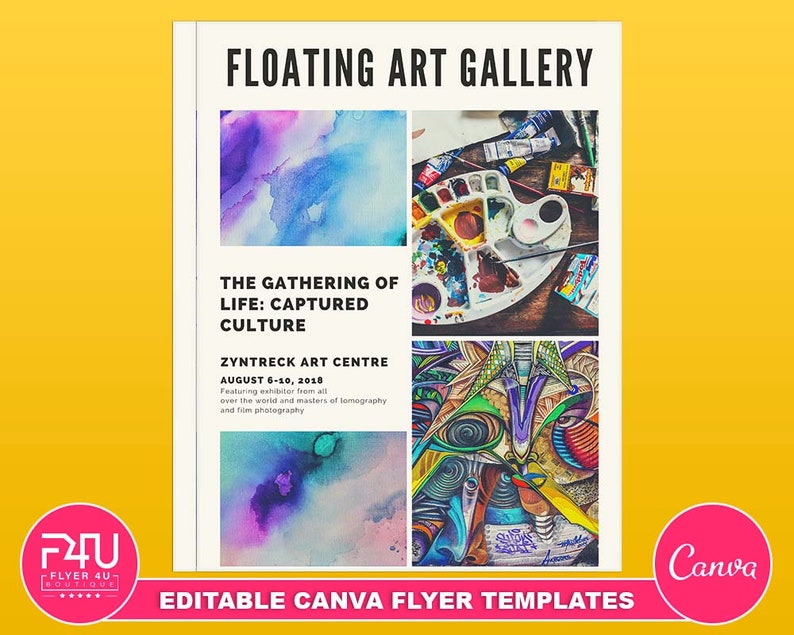 Floating Art Gallery Flyer DIY Canva Floating Art Gallery - Etsy