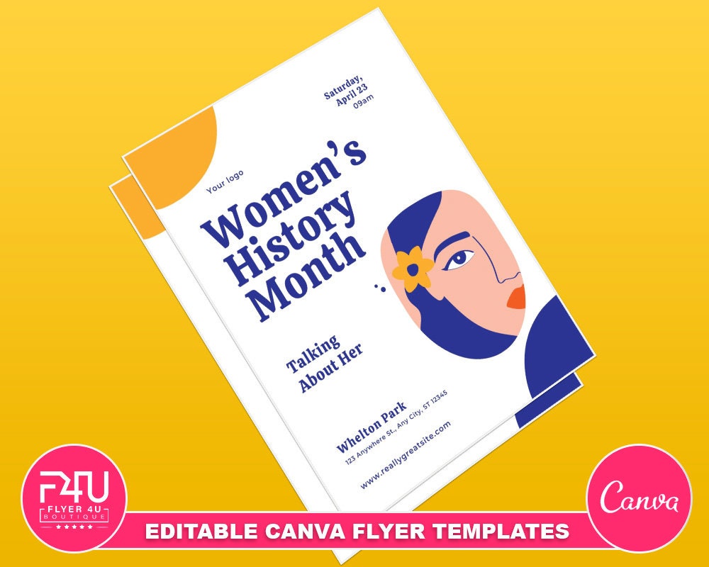 Women's History Month Flyer, DIY Canva Women's History Month Flyer ...