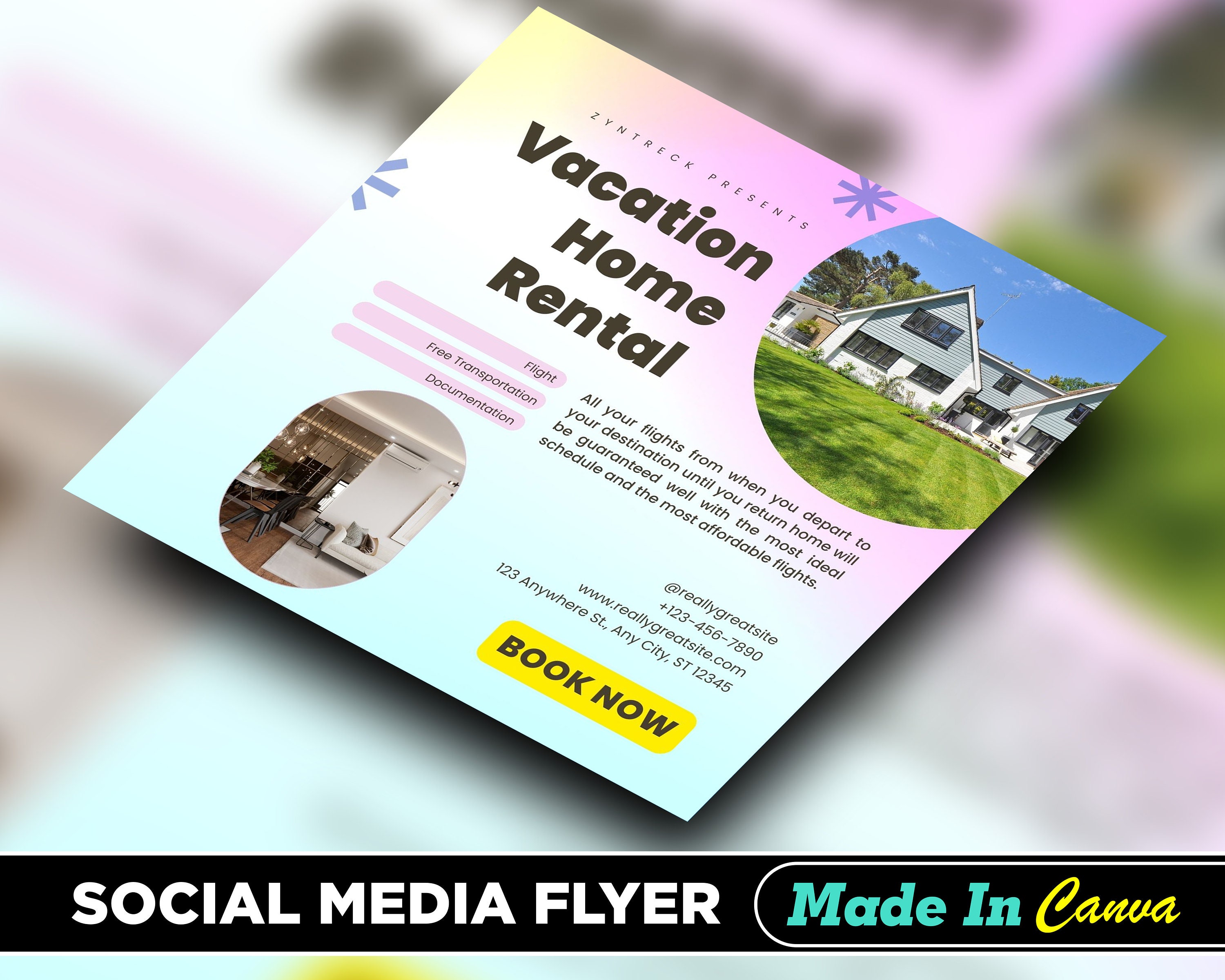 Vacation Home Rental Flyer, DIY Canva Vacation Home Rental Flyer ...