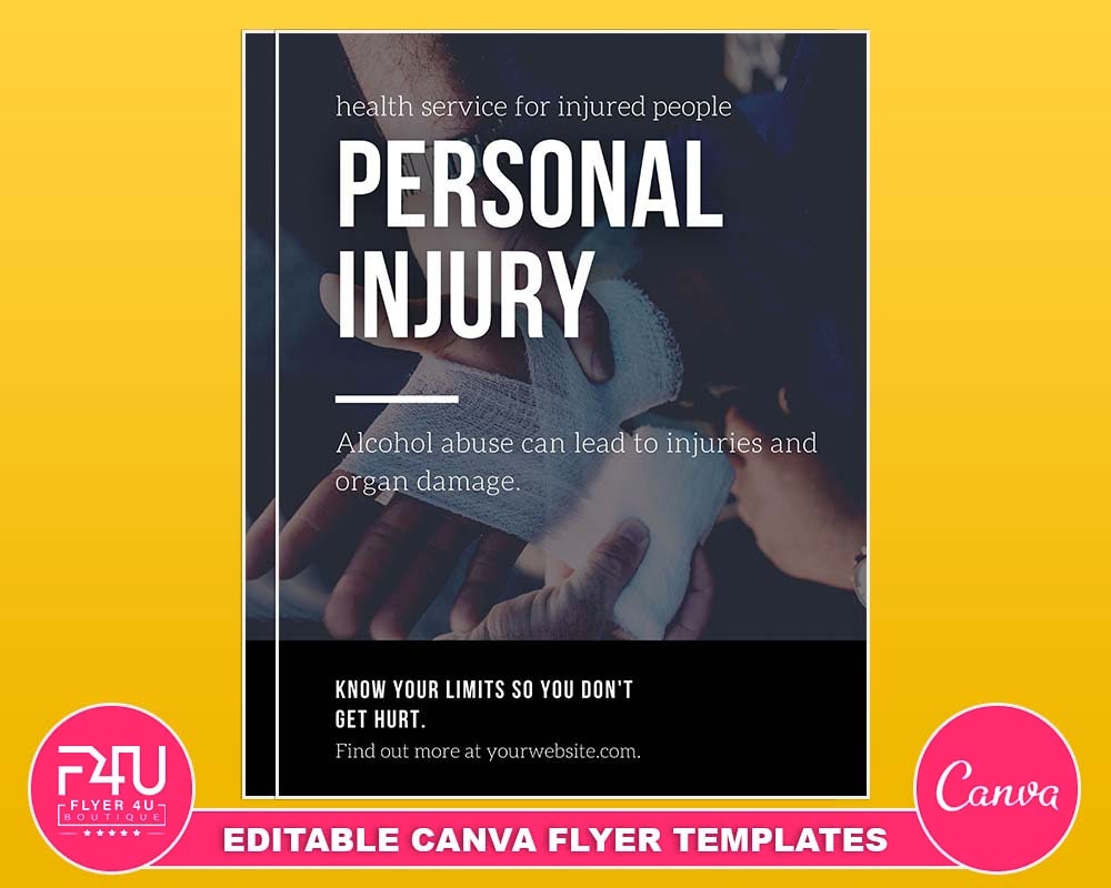 Personal Injury Flyer, DIY Canva Personal Injury Templates, Editable ...