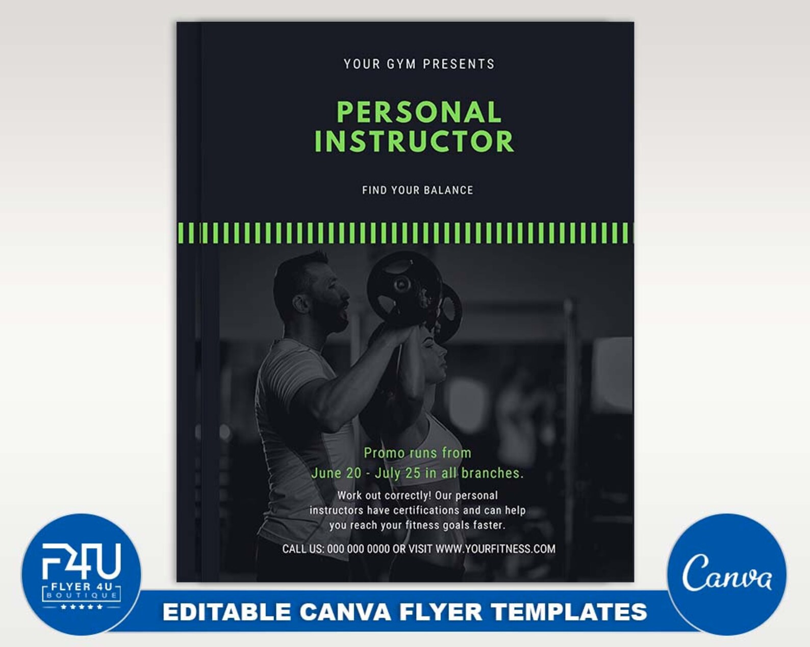 Personal Trainer Flyer DIY Canva Personal Trainer Flyer | Etsy