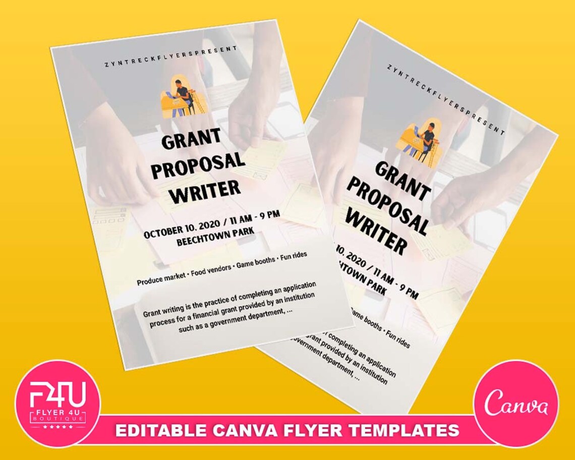 Grant Proposal Writer Flyer DIY Canva Grant Proposal Writer - Etsy