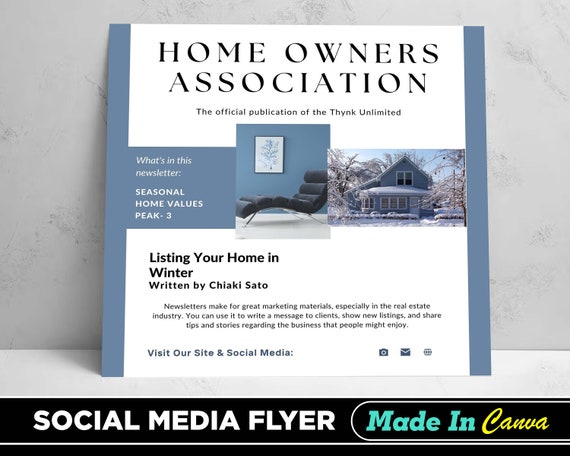 Homeowners Association Flyer DIY Canva Homeowners Association - Etsy