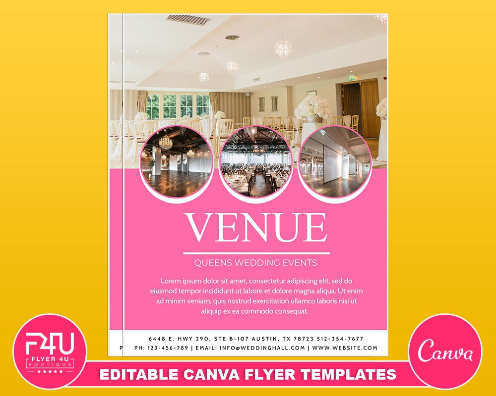 Venue Flyer DIY Canva Venue Flyer Template 2022 Editable - Etsy Venue Flyer DIY Canva Venue Flyer Template 2022 Editable - Etsy