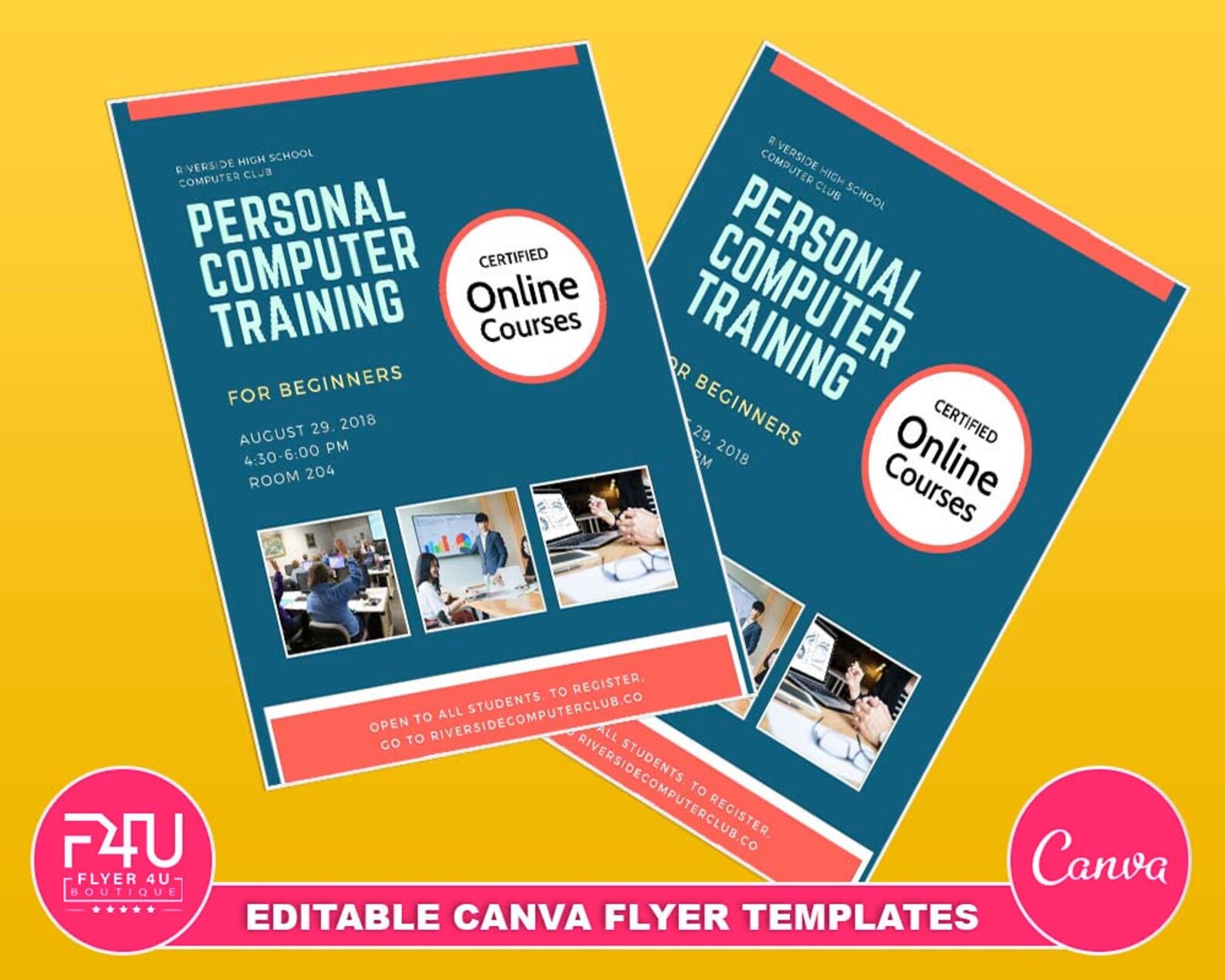 Personal Computer Training Flyer, DIY Canva Personal Computer Training ...