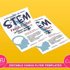 STEM Event Flyer, DIY Canva Stem Event Flyer, Editable Canva US Letter ...