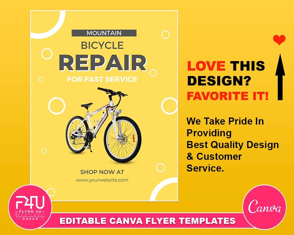 Bicycle Repair Flyer DIY Canva Bicycle Repair Flyer Template - Etsy