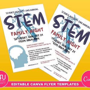 STEM Event Flyer, DIY Canva Stem Event Flyer, Editable Canva US Letter ...