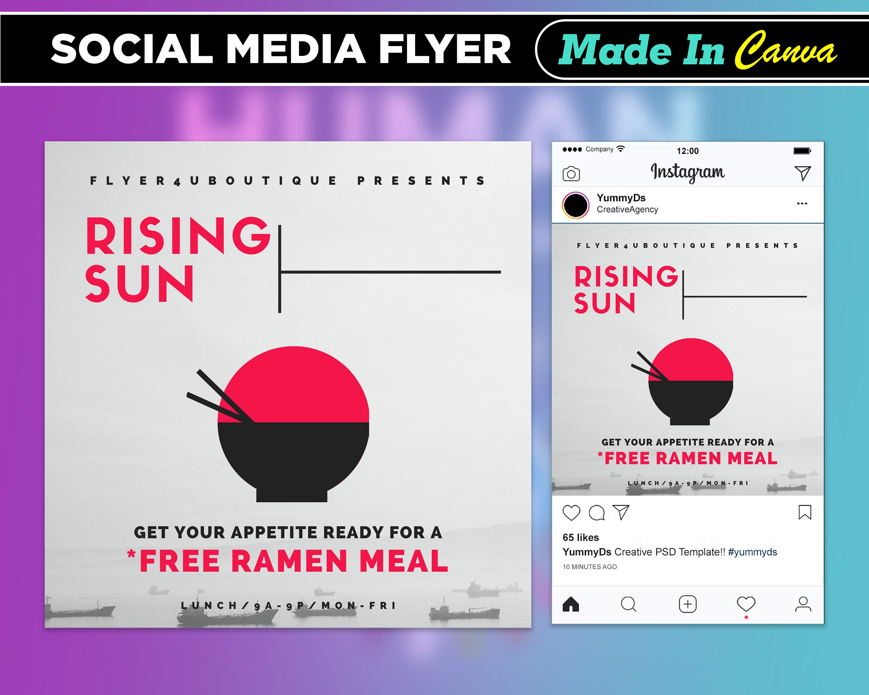 Rising Sun Flyer DIY Canva Rising Sun Flyer Template 2022 - Etsy