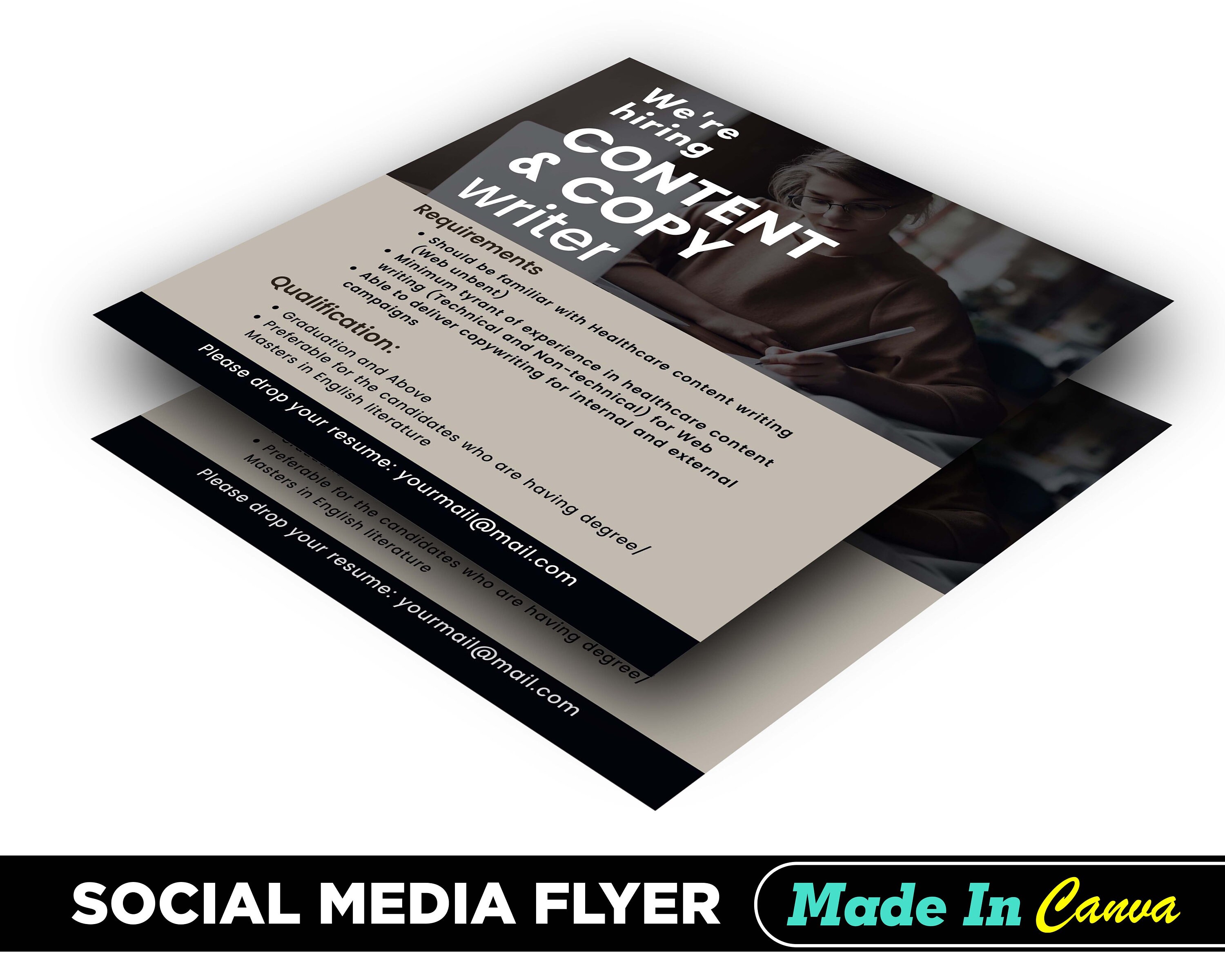 Content Writer Service Flyer, DIY Canva Content Writer Service Flyer ...