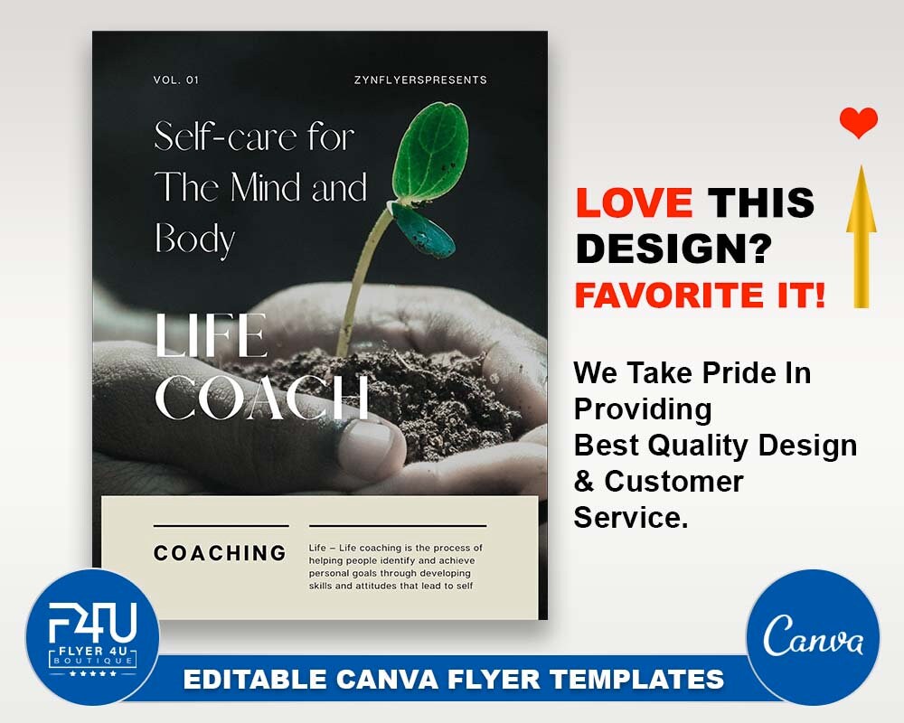 Life Coaching Flyer DIY Canva Life Coaching Flyer Template - Etsy
