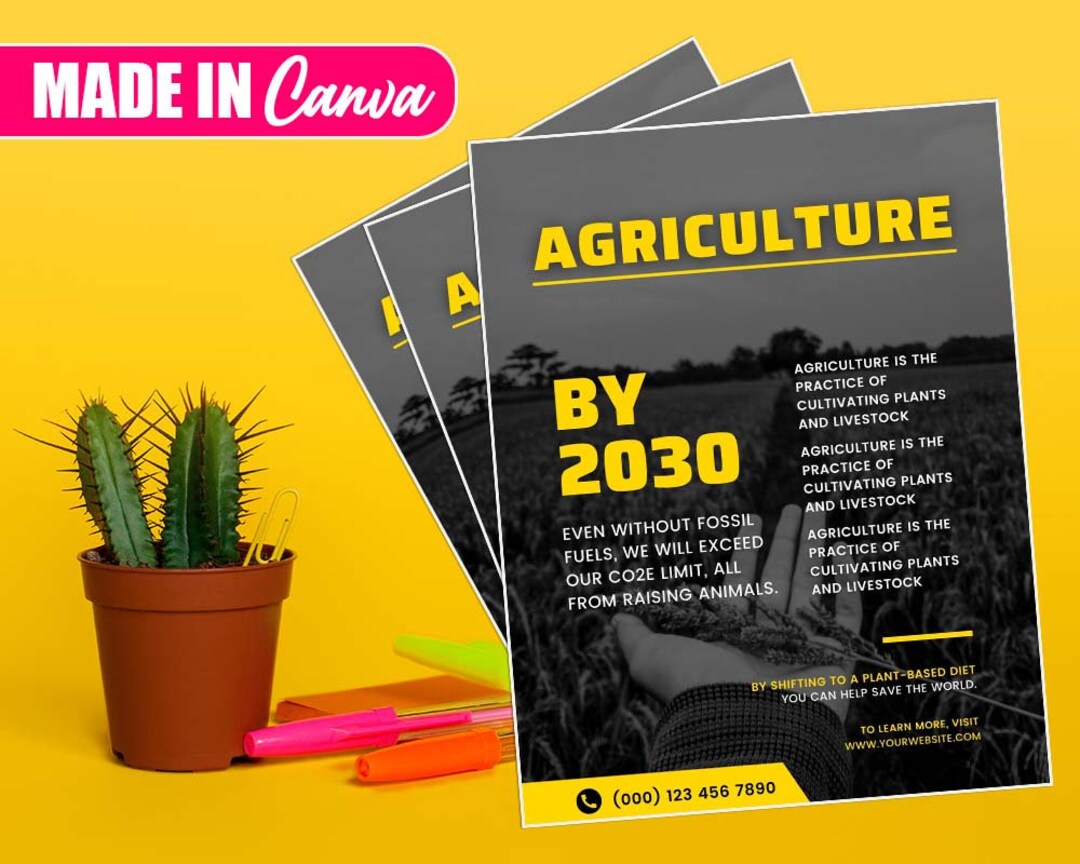 Agriculture Flyer DIY Canva Agriculture Flyer Template 2022 - Etsy