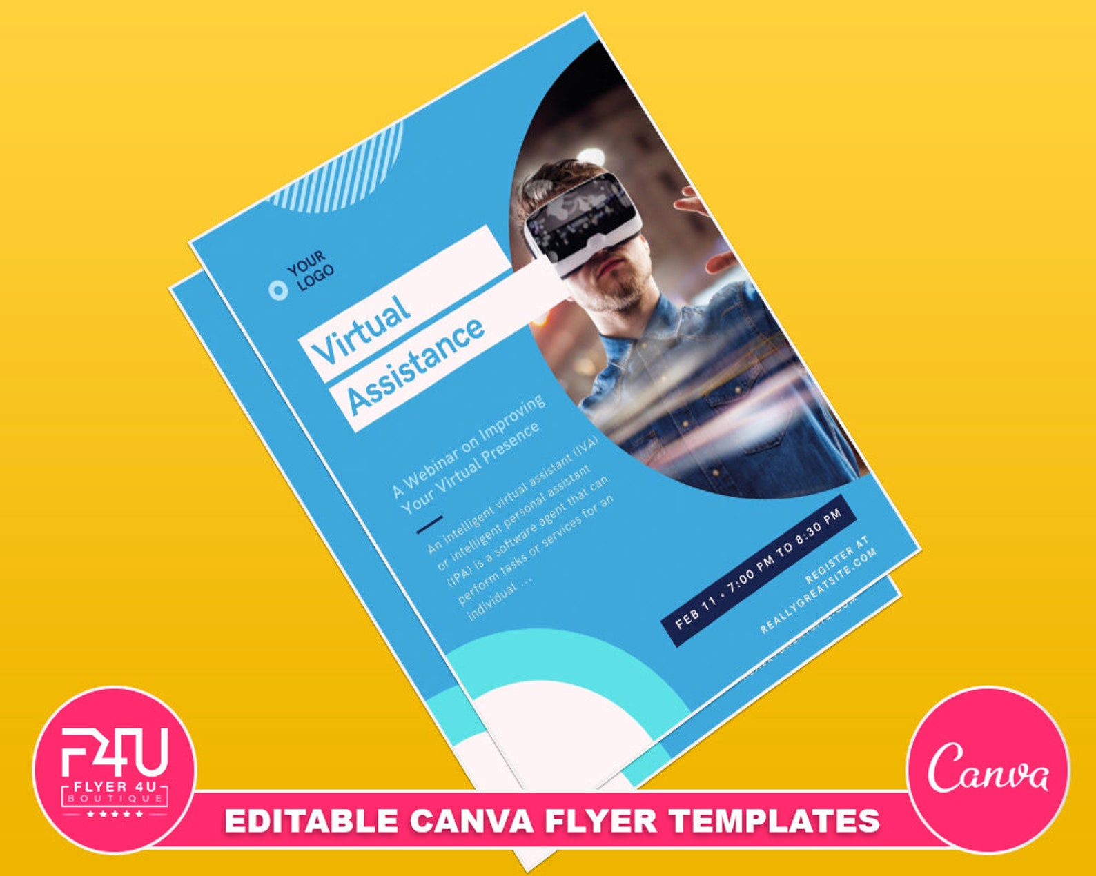 Virtual Assistant Flyer, DIY Canva Virtual Assistant Flyer Template ...