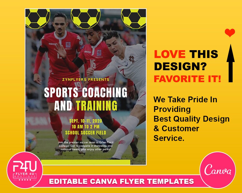 Sports Coaching and Training Flyer DIY Canva Sports Coaching - Etsy