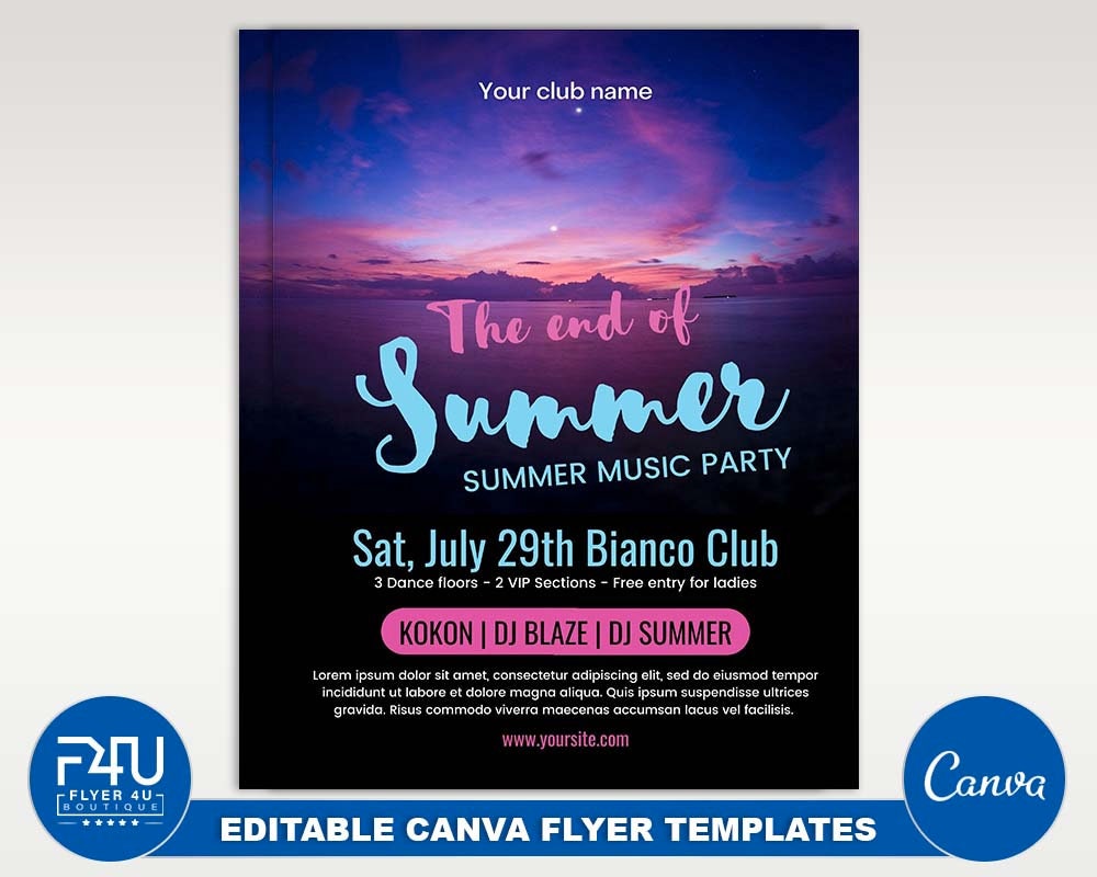 Summer Flyer DIY Canva Summer Flyer Template 2022 Editable - Etsy