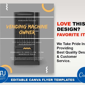 Vending Machine Flyer DIY Canva Vending Machine Template - Etsy