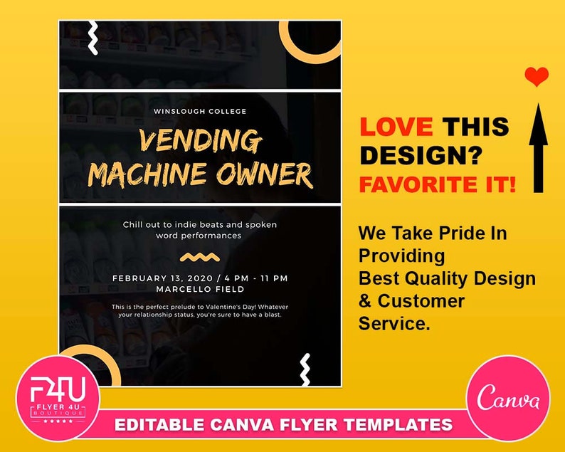 Vending Machine Flyer DIY Canva Vending Machine Template - Etsy