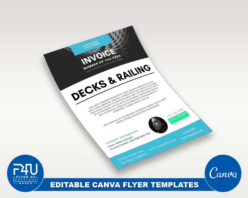 Decks and Railing Flyer DIY Canva Decks & Railing Template - Etsy