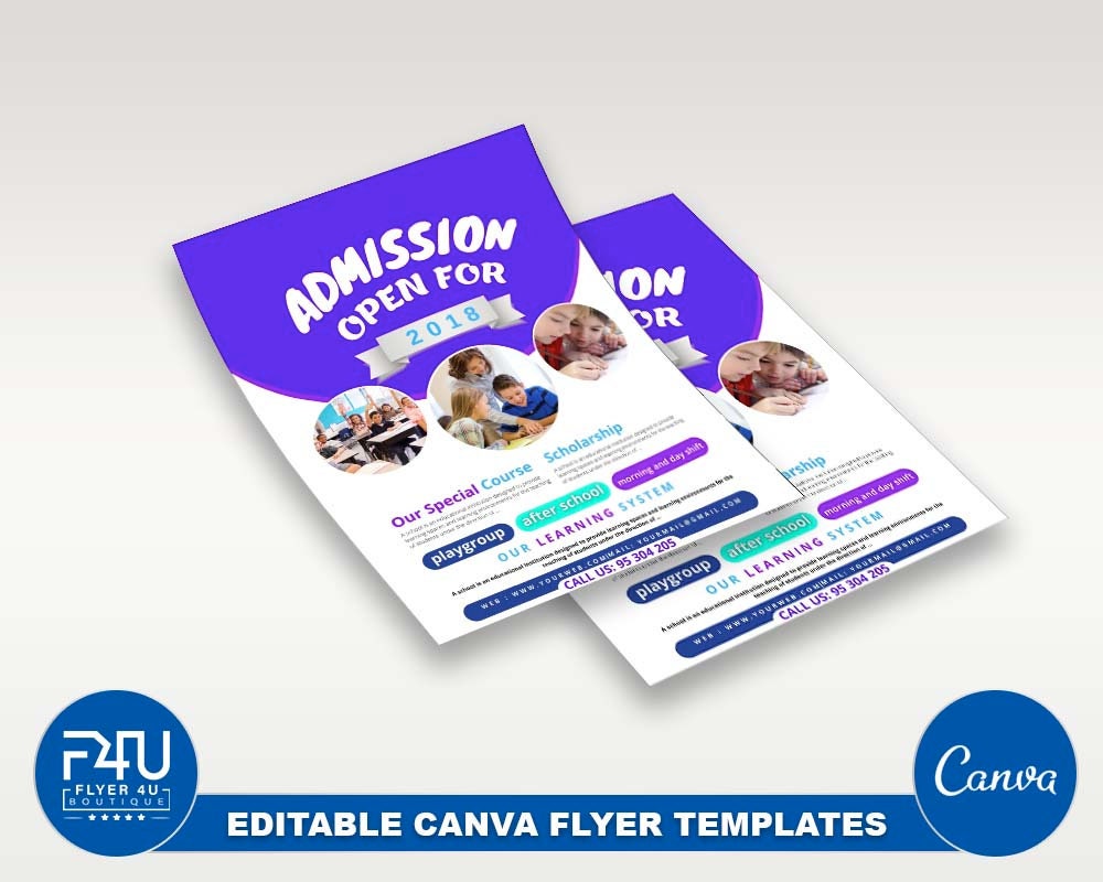 School Flyer, DIY Canva School Flyer Template 2022, Editable Canva US ...