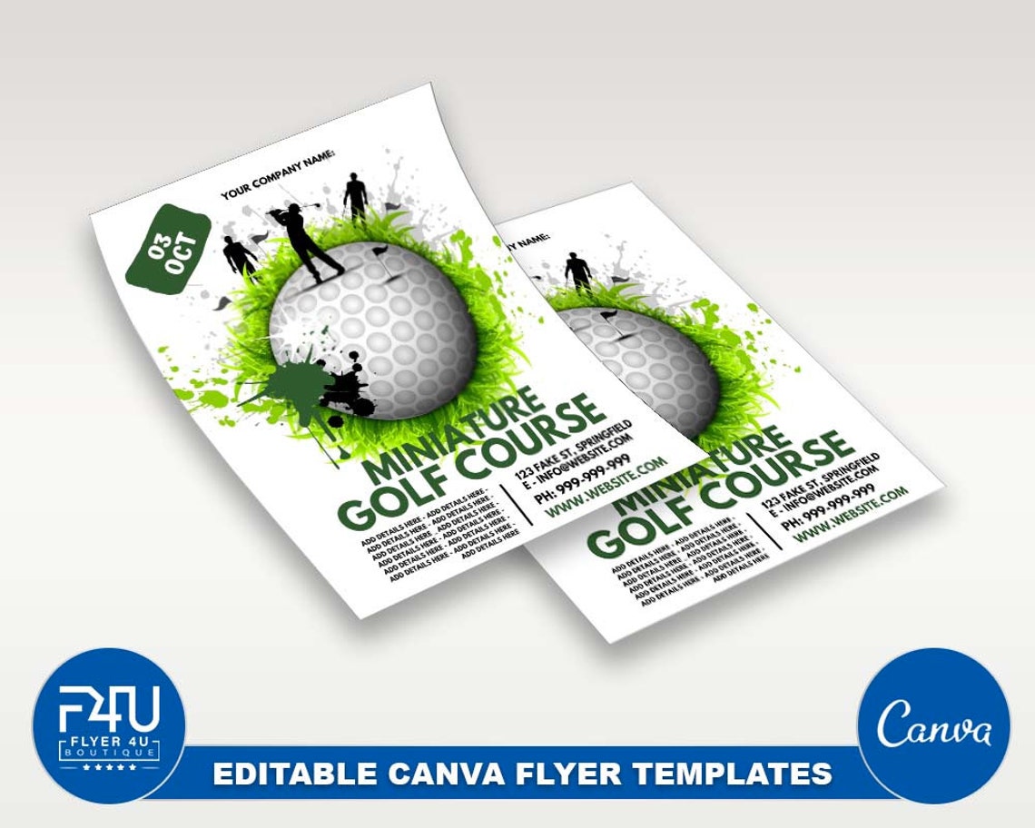 Miniature Golf Course Flyer DIY Canva Miniature Golf Course - Etsy