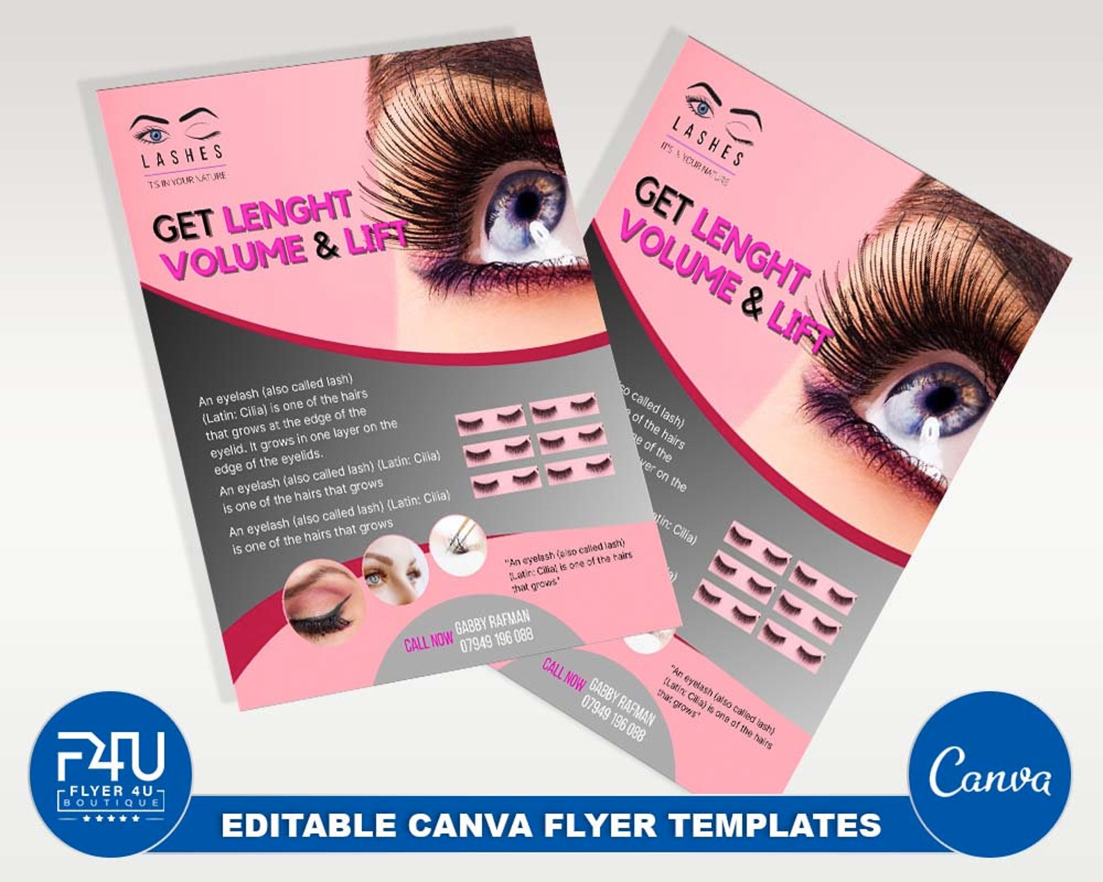 Lash Business Flyer, DIY Canva Lash Business Flyer Template 2022 ...