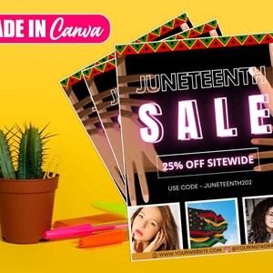 Juneteenth Sale Flyer, DIY Canva Juneteenth Sale Flyer Template ...