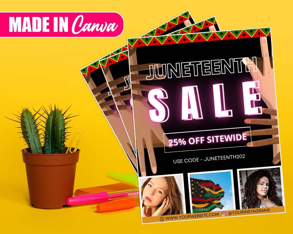 Juneteenth Sale Flyer, DIY Canva Juneteenth Sale Flyer Template ...