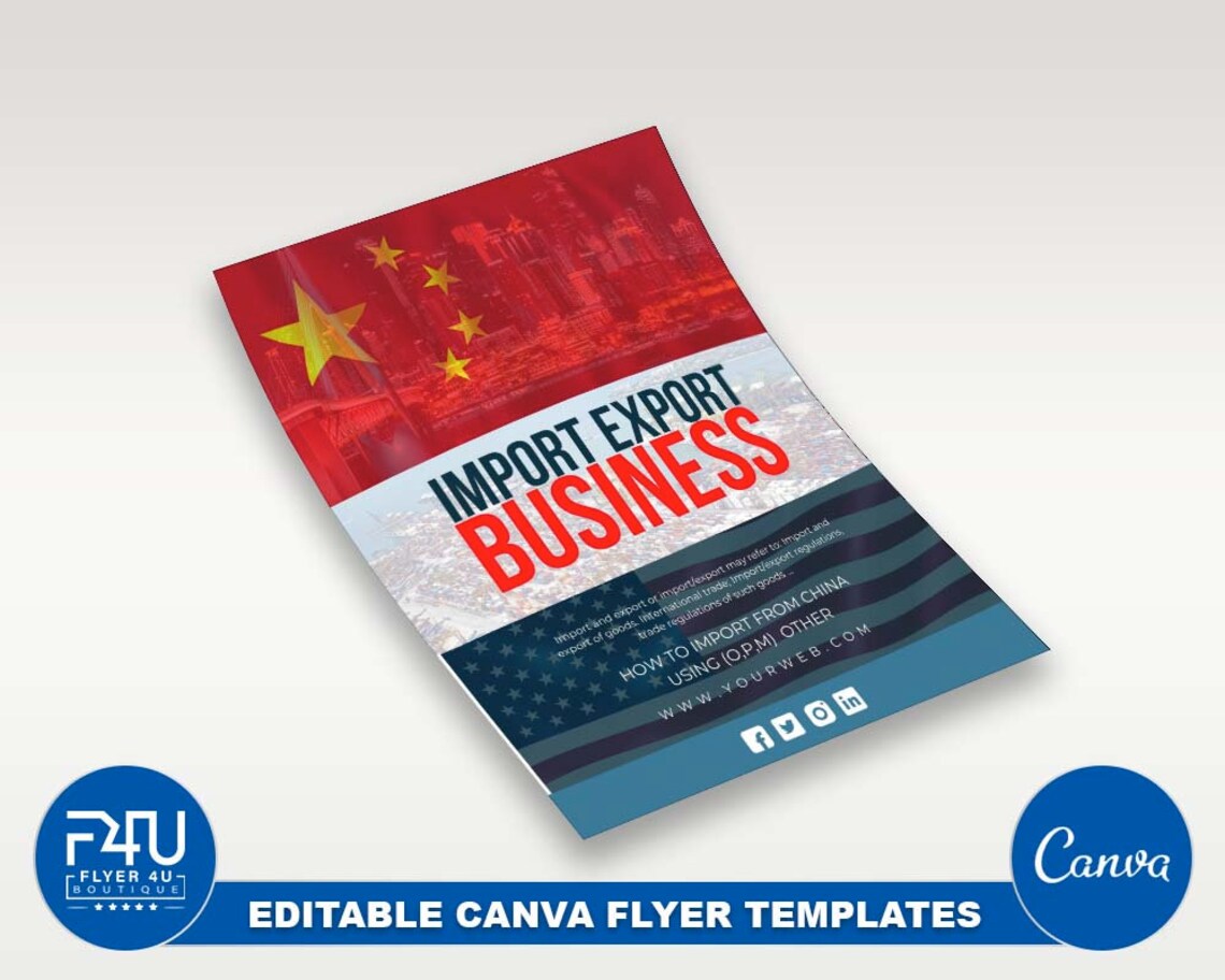 Import and Export Business Flyer DIY Canva Import and Export - Etsy