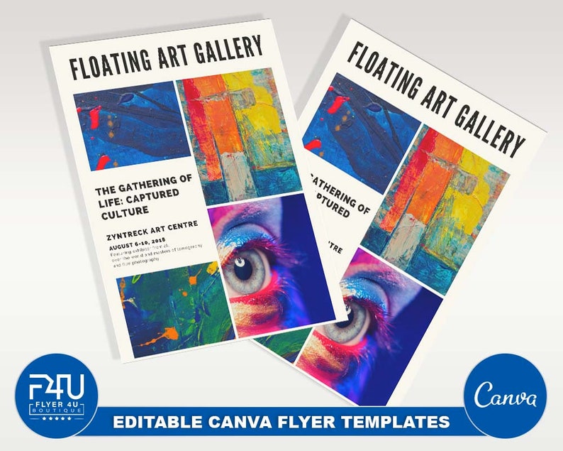 Floating Art Gallery Flyer DIY Canva Floating Art Gallery - Etsy