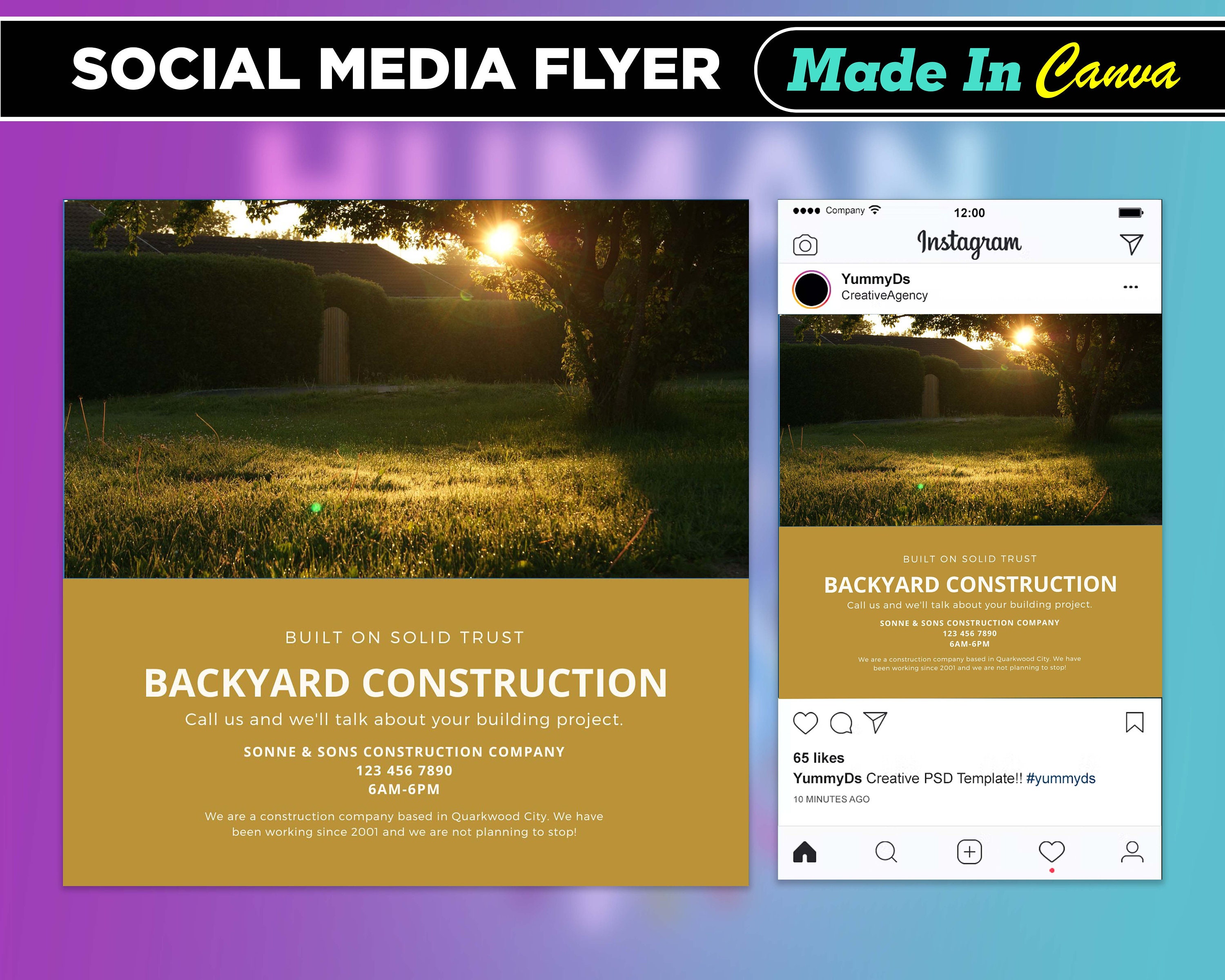 Backyard Construction Flyer, DIY Canva Backyard Construction Flyer ...