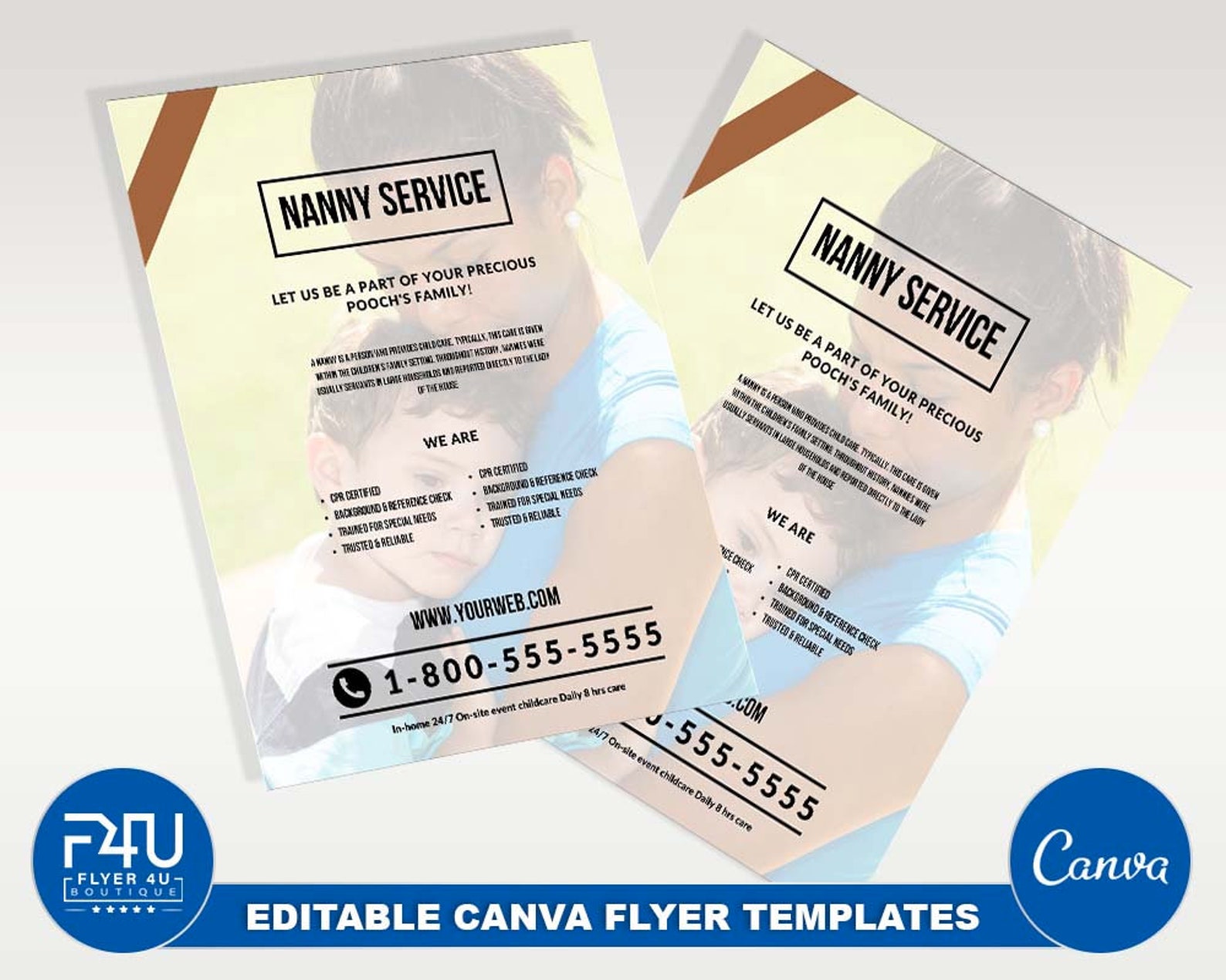 Nanny Service Flyer DIY Canva Nanny Service Flyer Template - Etsy