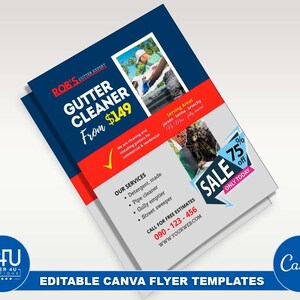 Gutter Cleaning Flyer, DIY Canva Gutter Cleaning Flyer Template 2022 ...