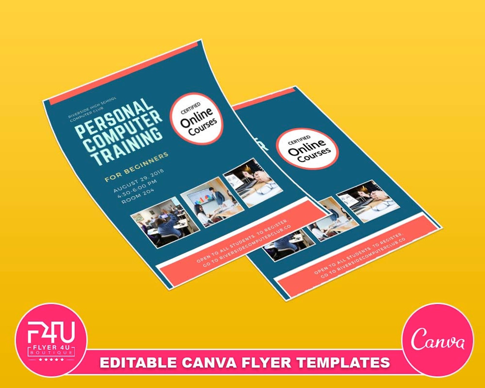 Personal Computer Training Flyer, DIY Canva Personal Computer Training ...