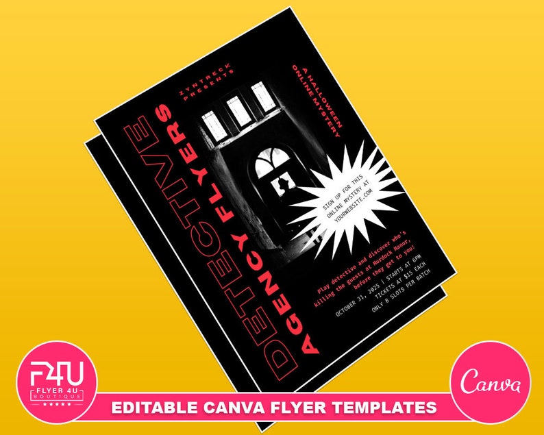 Detective Agency Flyer, DIY Canva Detective Agency Flyer Template ...