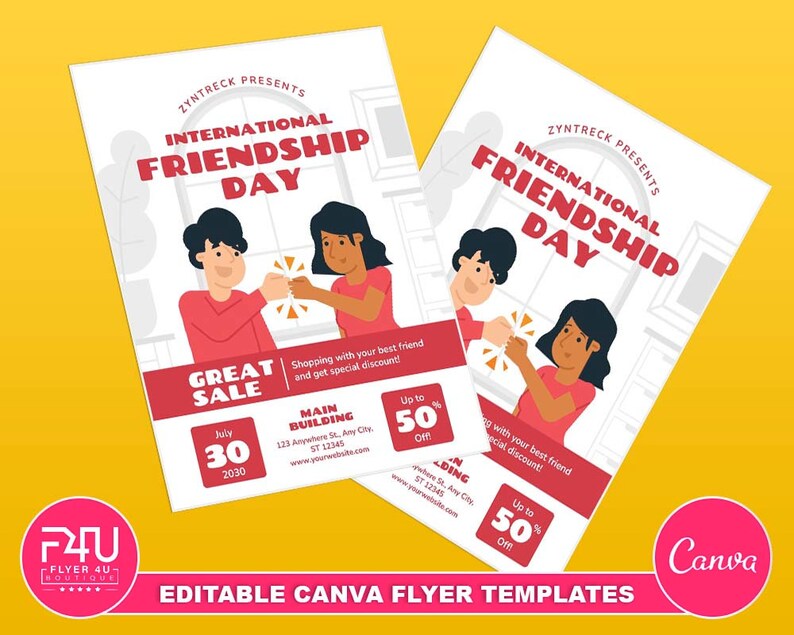 International Friendship Day Flyer, DIY Canva Friendship Day Flyer ...