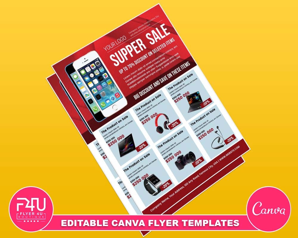 Smartphone Sale Flyer, DIY Canva Smartphone Sale Flyer, Editable Canva ...