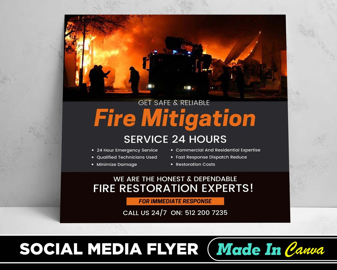 Fire Damage Restoration Flyer, DIY Canva Fire Damage Restoration ...