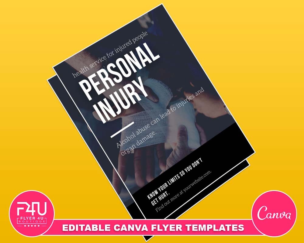 Personal Injury Flyer, DIY Canva Personal Injury Templates, Editable ...