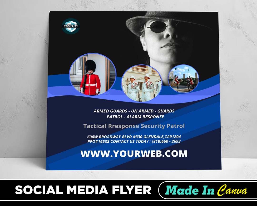 Security Service Flyer, DIY Canva Security Service Flyer Template 2022 ...