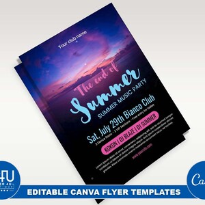Summer Flyer, DIY Canva Summer Flyer Template 2022, Editable Canva US ...