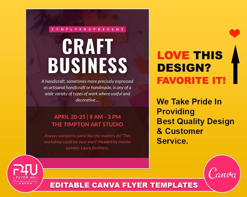 Craft Business Flyer DIY Canva Craft Business Flyer Template - Etsy