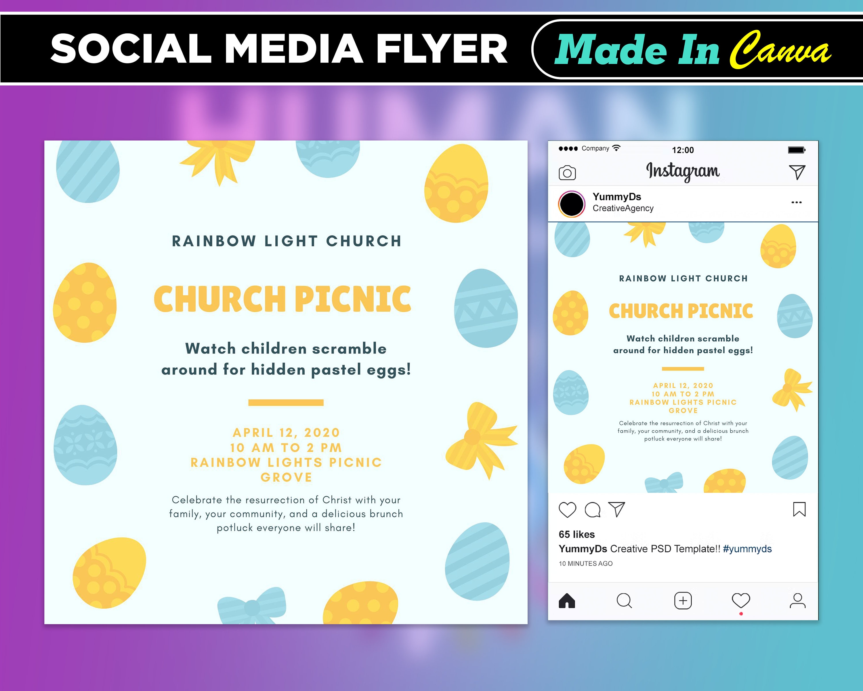 Church Picnic Flyer, DIY Canva Church Picnic Template 2022, Editable ...