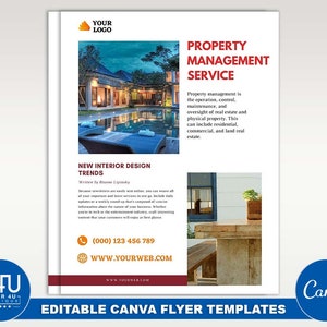 Property Management Service Flyer DIY Canva Property | Etsy