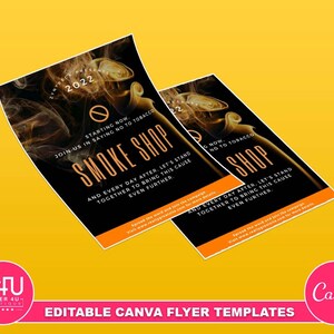 Smoke Shop Flyer, DIY Canva Smoke Shop Templates, Editable Canva US ...