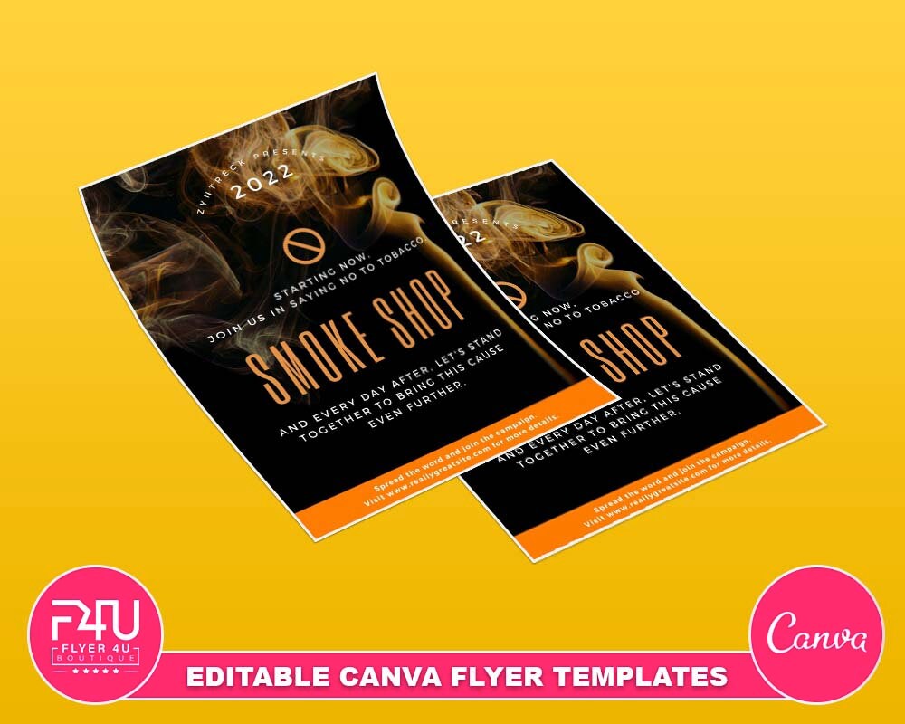 Smoke Shop Flyer, DIY Canva Smoke Shop Templates, Editable Canva US ...